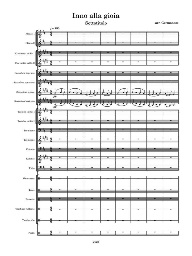 Inno Alla Nuova Gioia - Partitura - e - Parti | PDF | Brass Instruments ...
