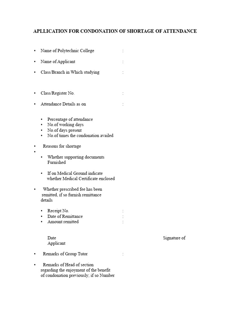 Application For Condonation | PDF