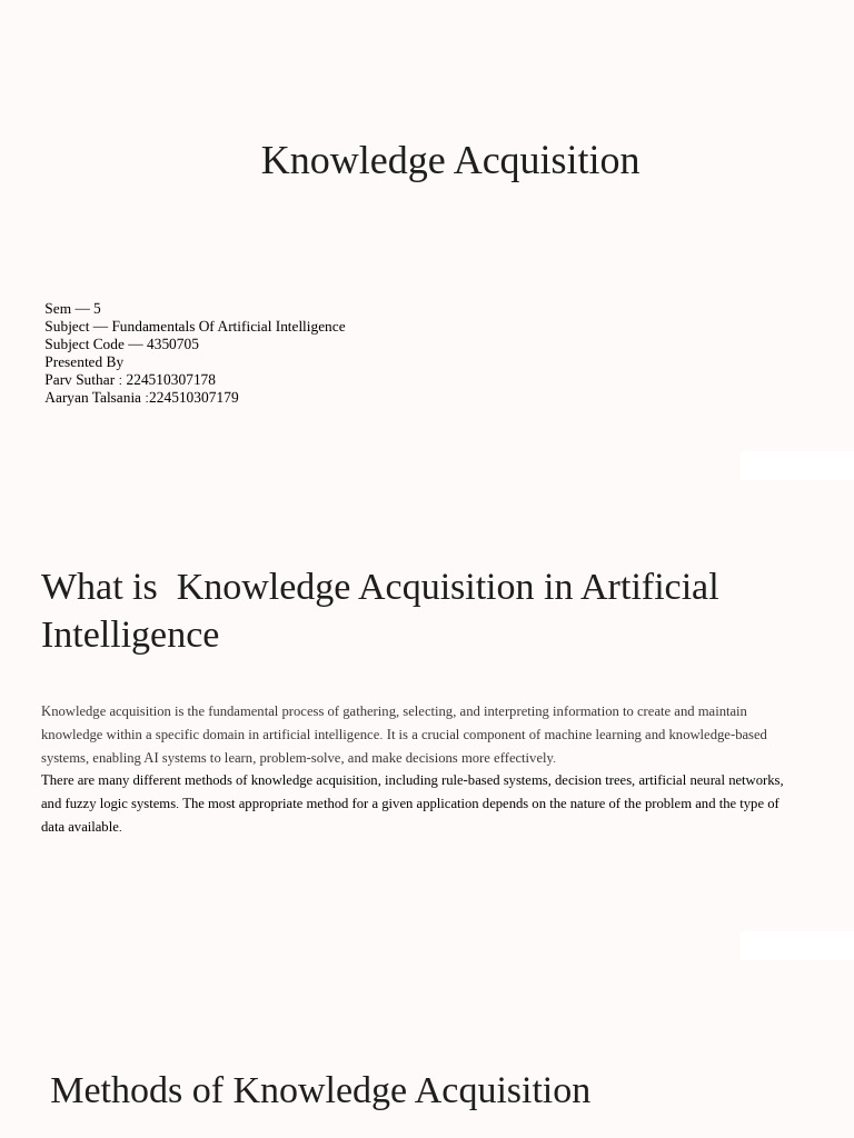 Knowledge Acquisition in Artificial Intelligence | PDF | Artificial Intelligence | Intelligence ...