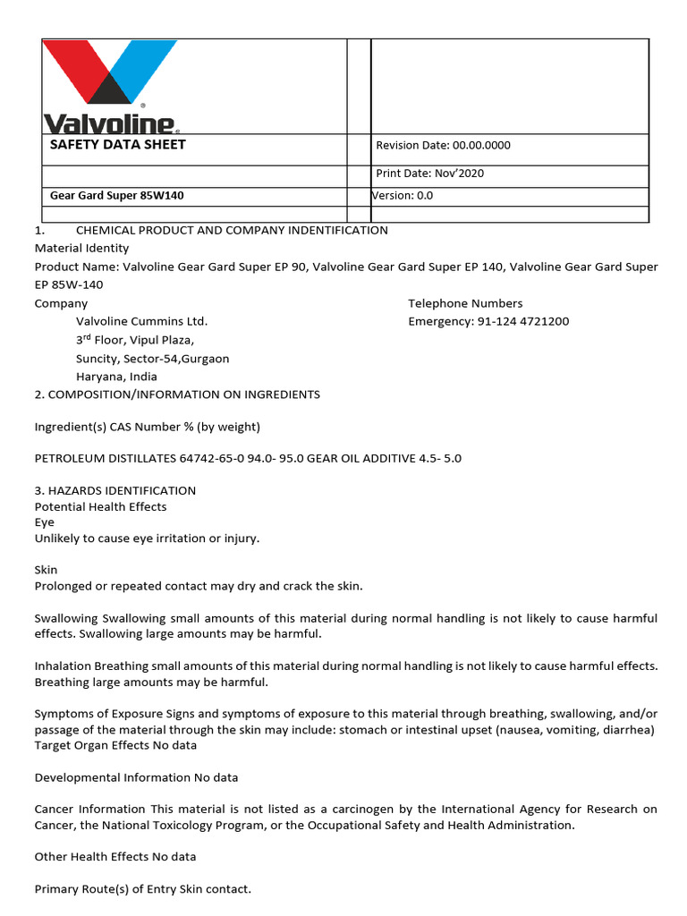 Gear Gard Super 85W140 | PDF | Firefighting | Occupational Safety And ...
