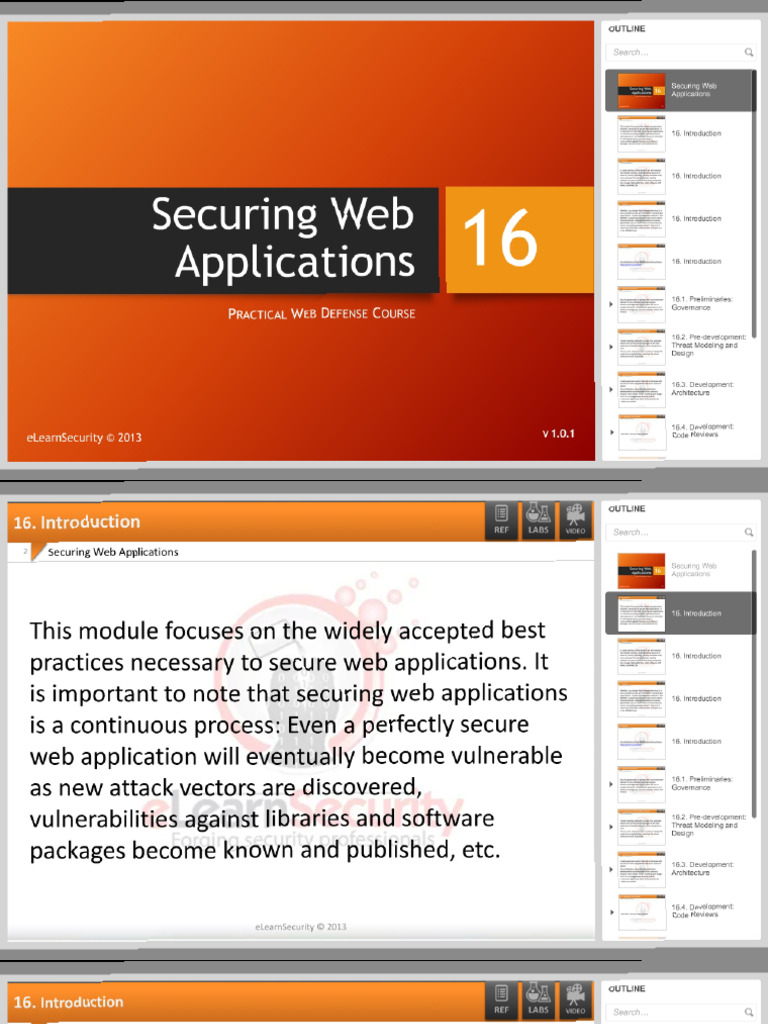 16.securing Web Applications | PDF | Information Security | Governance
