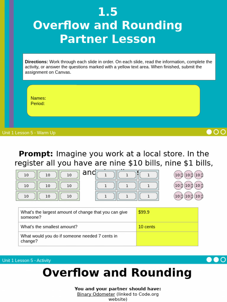 1.5 Overflow and Rounding - Pair Assignment-1 | PDF | Bit | Decimal