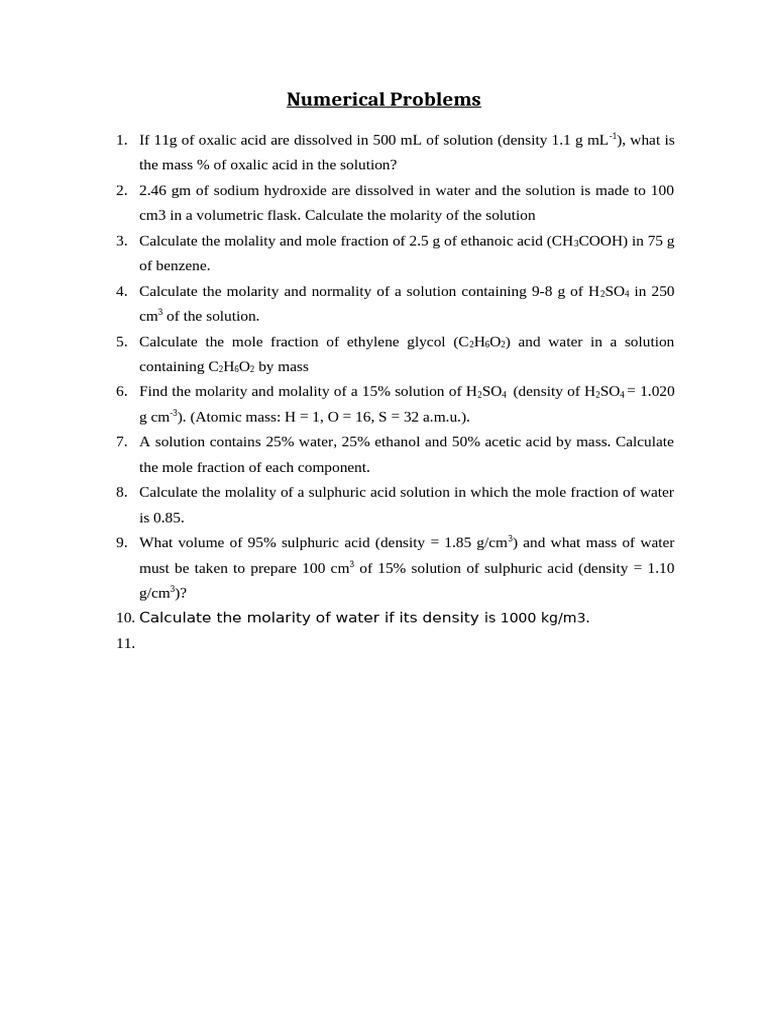 Numerical Problems | PDF