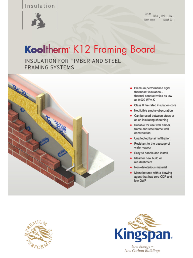 Kooltherm K12 Framing Board PDF | PDF | Framing (Construction) | Drywall