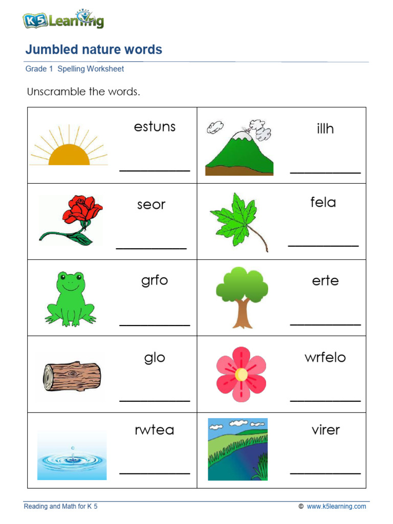 Grade 1 Jumbled Word MDP | PDF