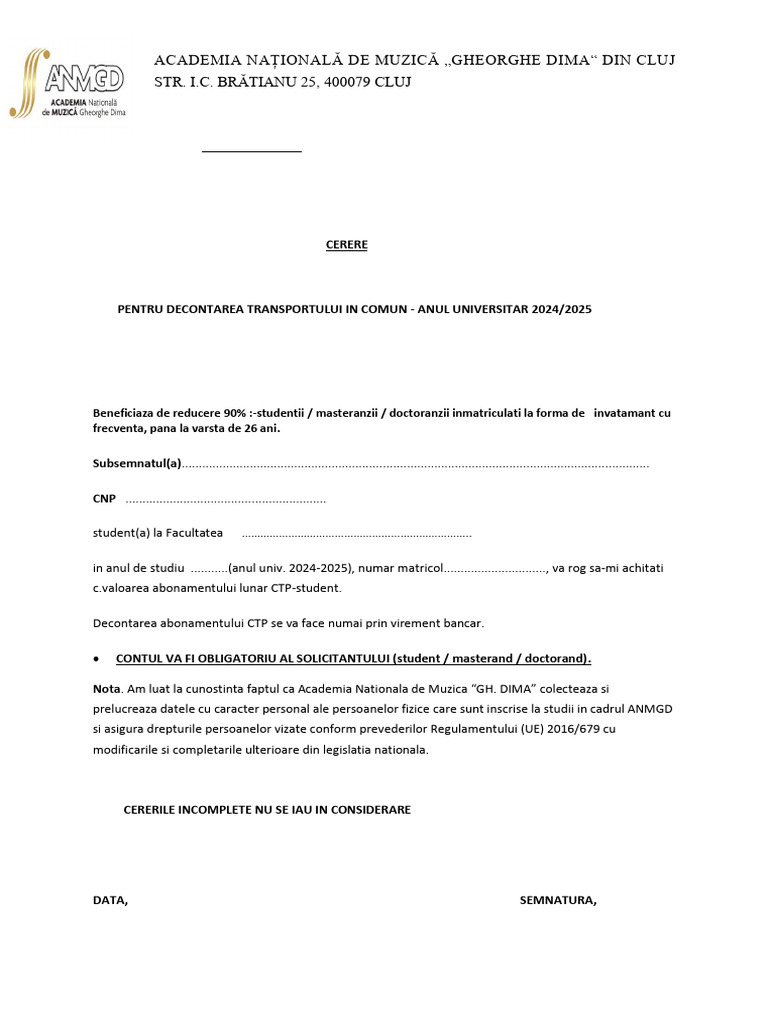 Cerere Transport | PDF