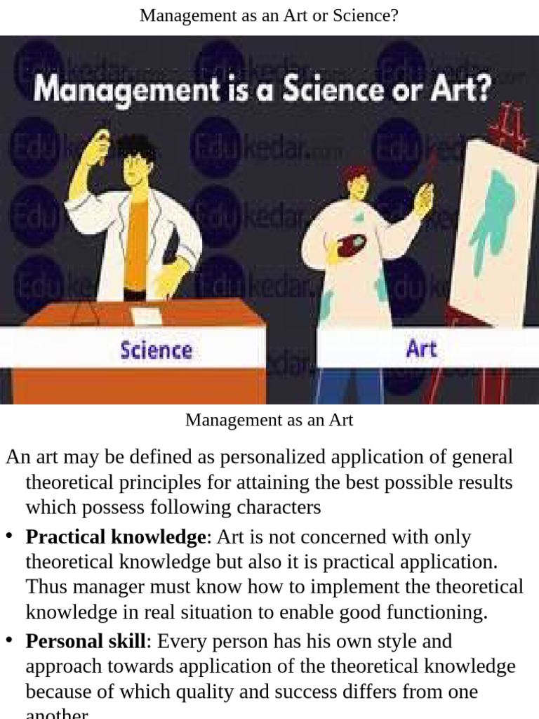 Management: Art, Science, and Profession | PDF | Science | Knowledge