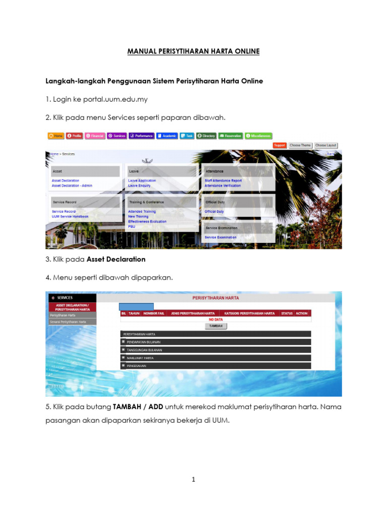 Manual Perisytiharan Harta | PDF