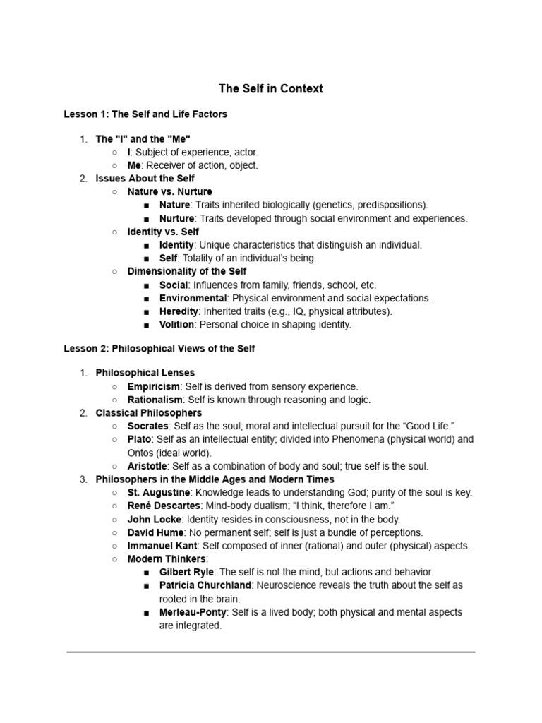 UTS Reviewer | PDF | Philosophy Of Self | Soul