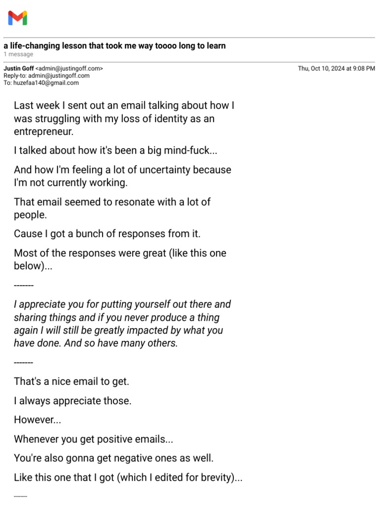 Justin Goff Style - I Like The Choppy Sentences | PDF | Psychology ...