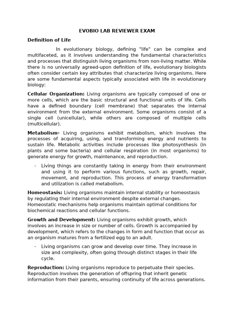 Evobio Lab Reviewer Exam | PDF | Genetics | Population Genetics