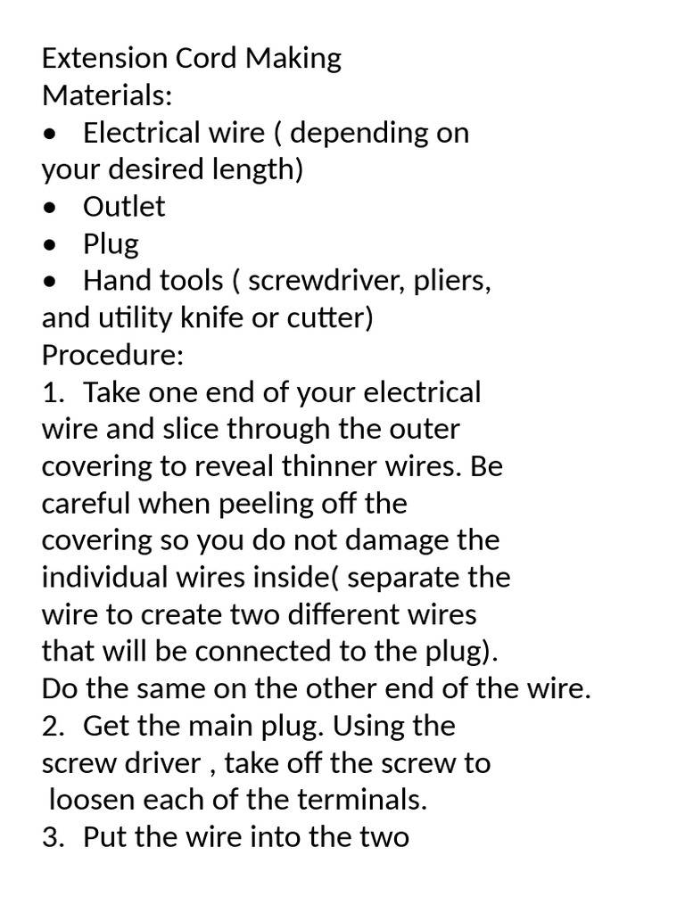 Extension Cord Making | PDF | Home & Garden