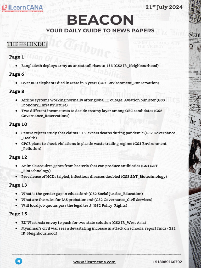 iLearnCANA - Beacon - July 21 | PDF | Politics | Science & Mathematics