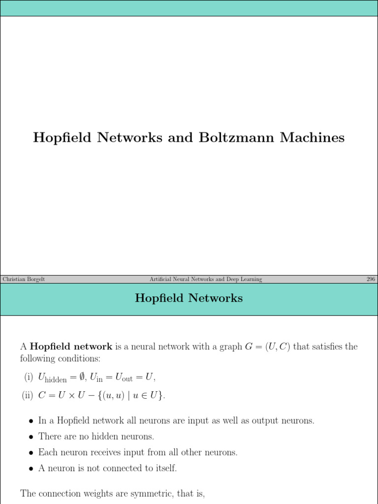 NN 14 Hopfield Networks Boltzmann Machines | PDF | Artificial Neural Network | Mathematical ...