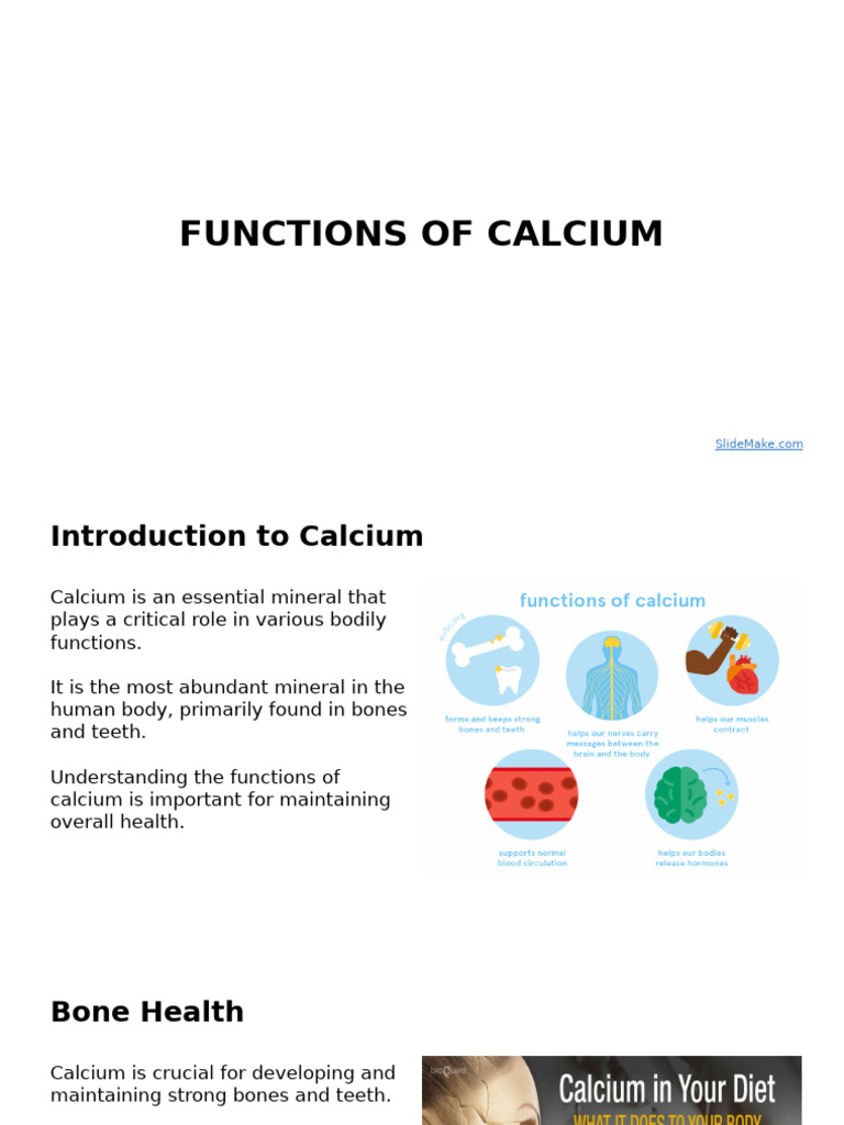 FUNCTIONS OF CALCIUM | PDF | Calcium | Hormone