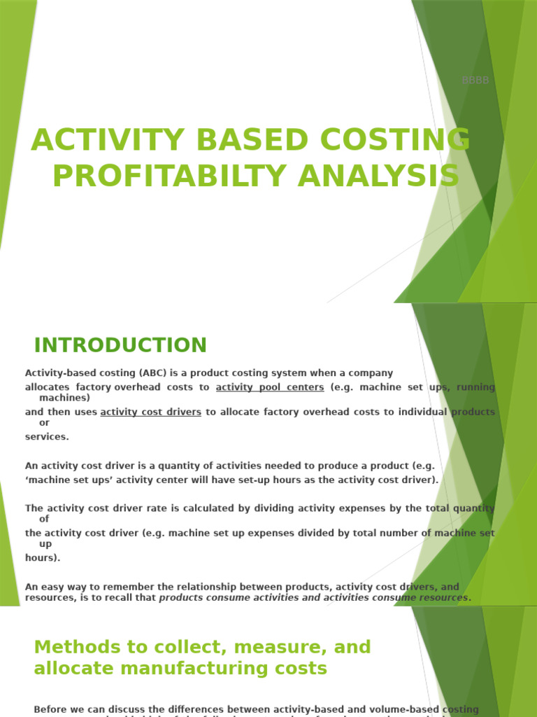 Activity Based Costing (Abc) Profitability Analysis | PDF | Cost | Business Economics