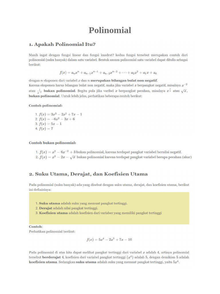 Polinomial | PDF