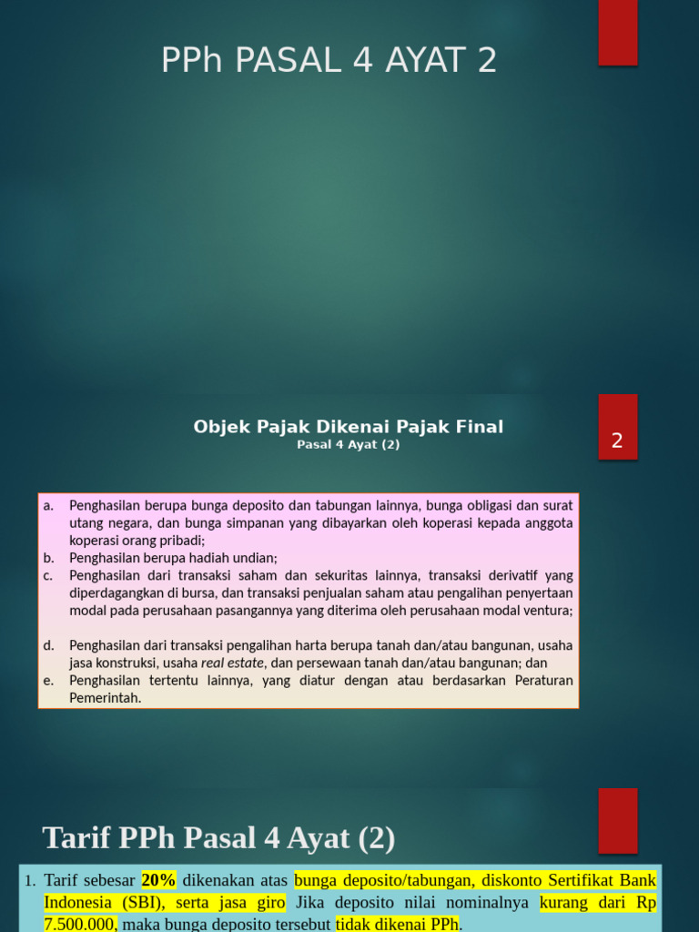 PPH Pasal 4 Ayat 2 | PDF