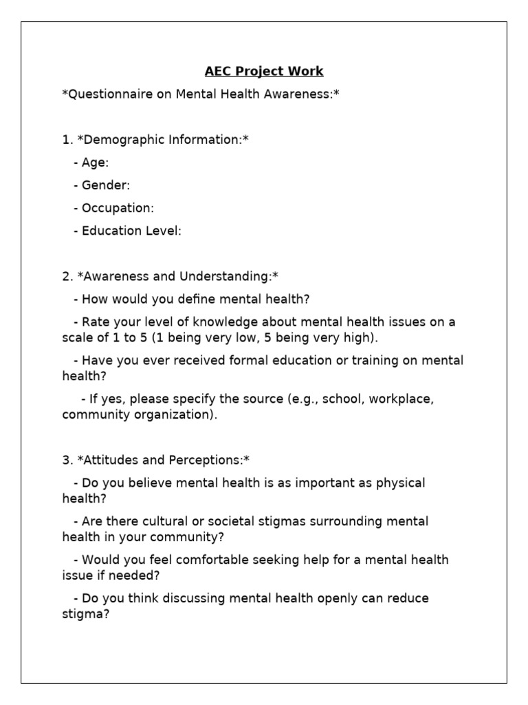AEC Project Work | PDF | Mental Health | Social Stigma
