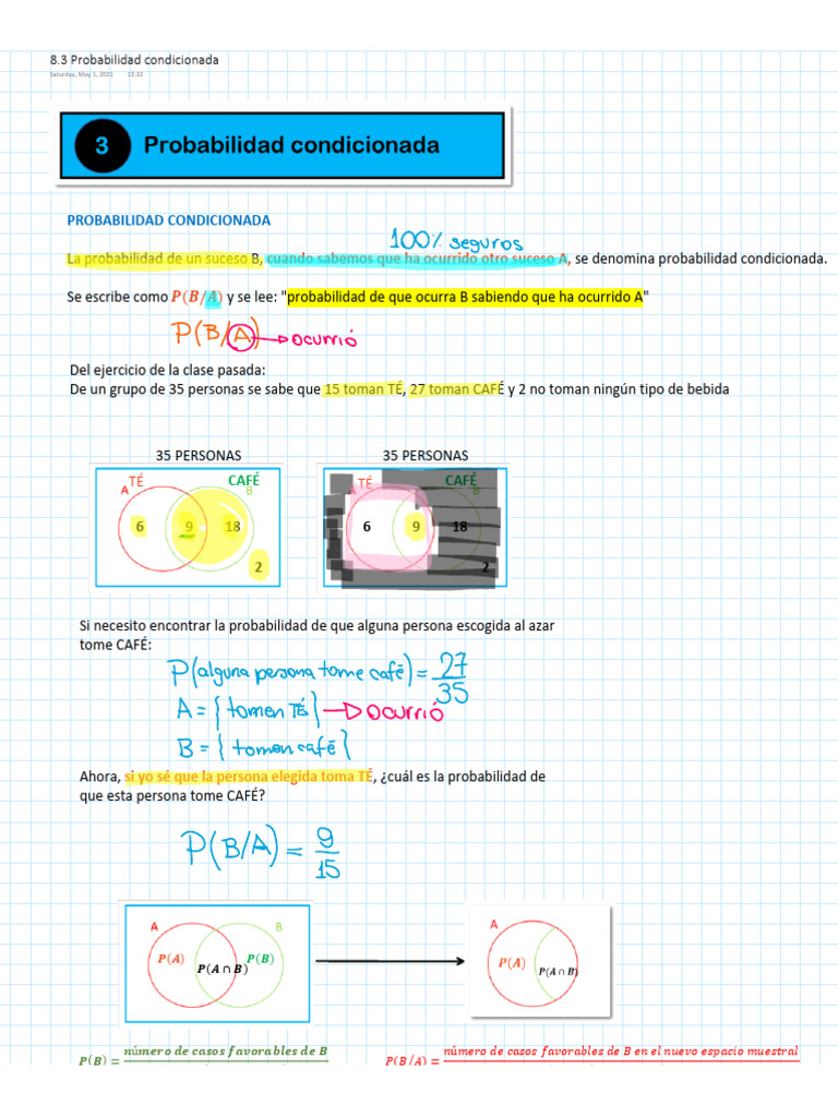 8.3 Probabilidad Condicionada | PDF | Probabilidad