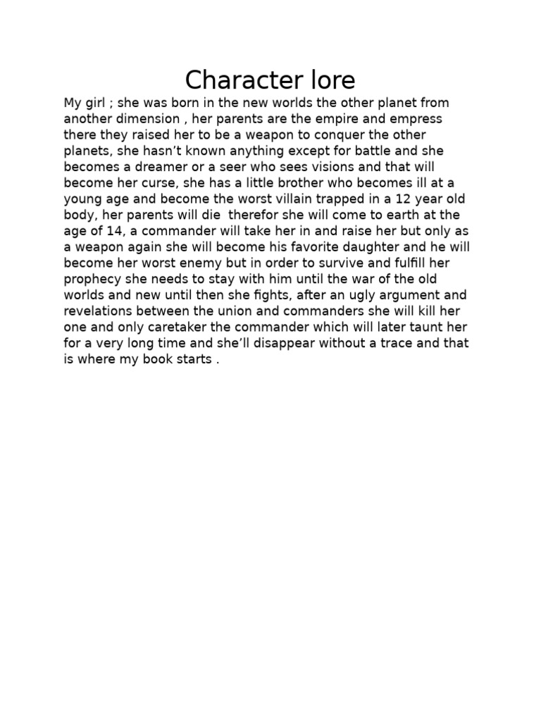 Character Lore | PDF