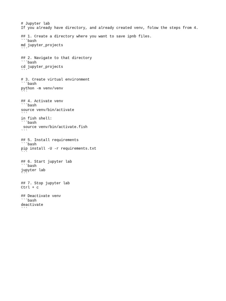 Start Jupyter Lab Instructions | PDF | Technology & Engineering