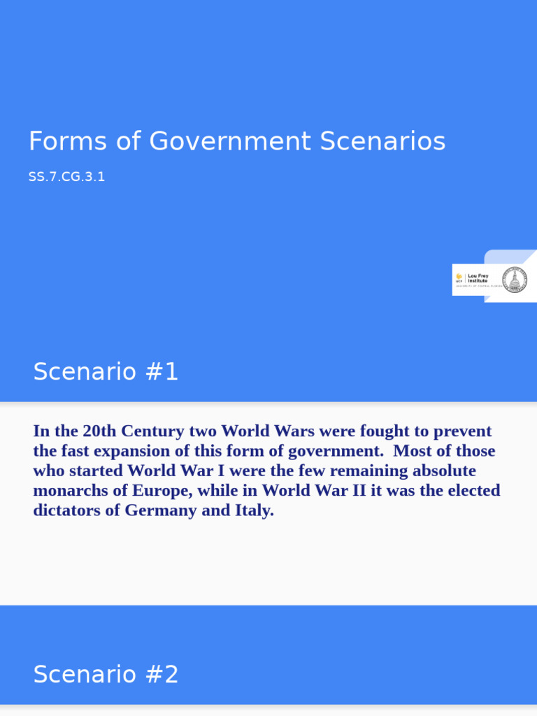 Slides+2 +Forms+of+Government+Scenarios | PDF