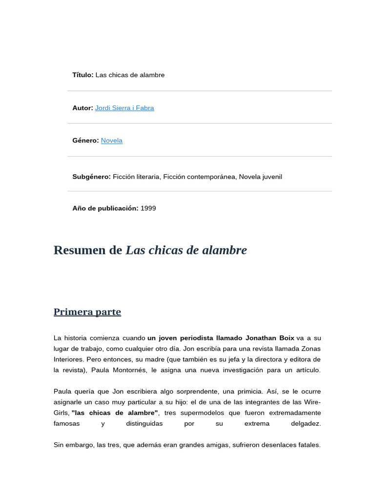 las chicas de alambre | PDF