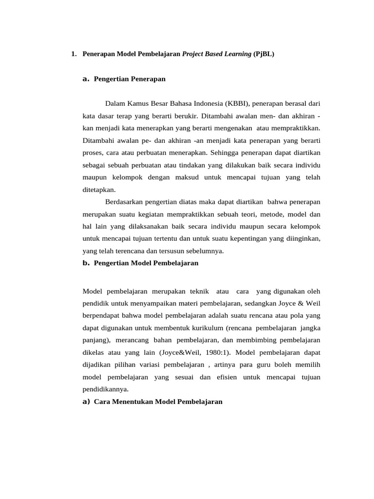 Penerapan Project Based Learning | PDF | Karier & Perkembangan