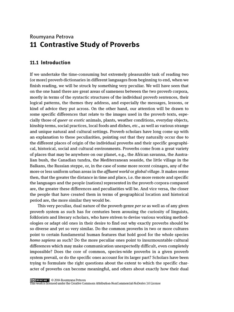 11 Contrastive Study of Proverbs | PDF | Proverb | Linguistics