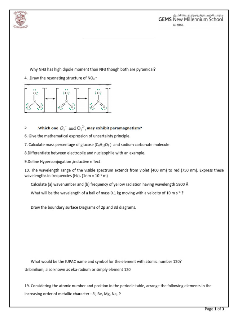 Grade 11 Chemistry Reinforcement | PDF | Chemical Bond | Molecules