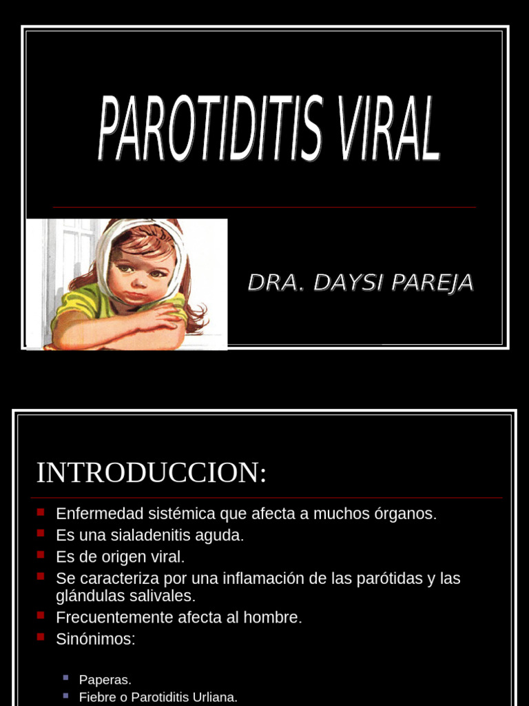 PAROTIDITIS | PDF | Especialidades Medicas | Medicina CLINICA