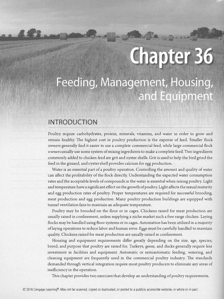 AGR355 - Chapter 36 - Poultry Nutrition (Water Issues) | PDF | Poultry ...