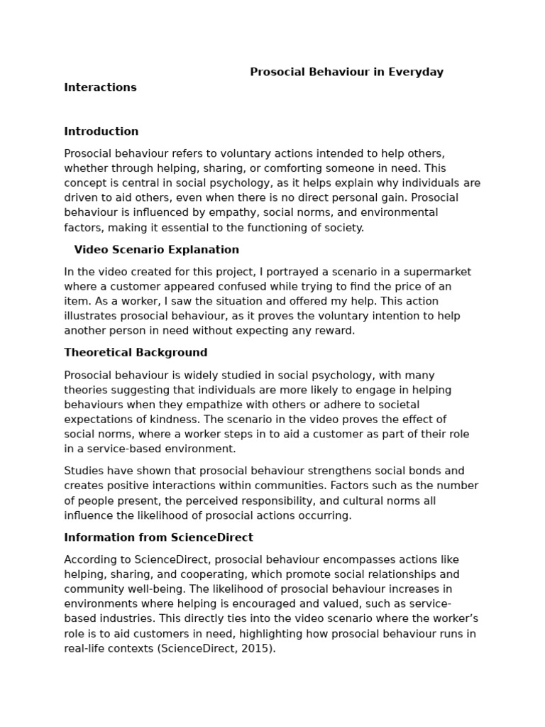 Prosocial Behaviour | PDF | Behavior | Empathy