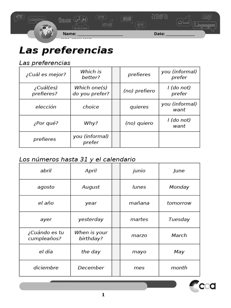 Vocabulario - Unidad 2 | PDF
