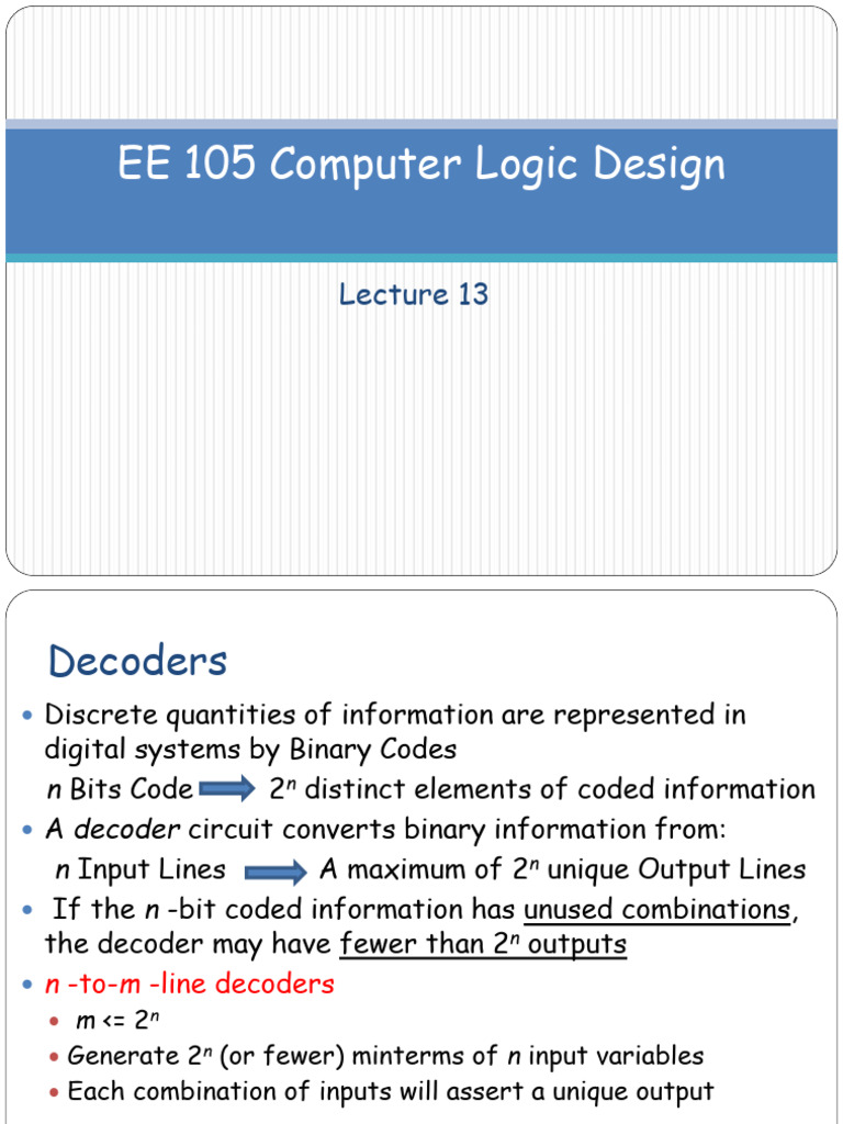 Lec 13 CLD | PDF | Theoretical Computer Science | Digital Electronics