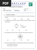 Atomic Structure Questions | PDF | Atoms | Chemistry
