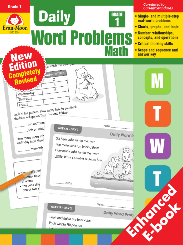 Daily Word Problems Math, Grade 1 - Teacher' S Edition, E-Book-3091i ...