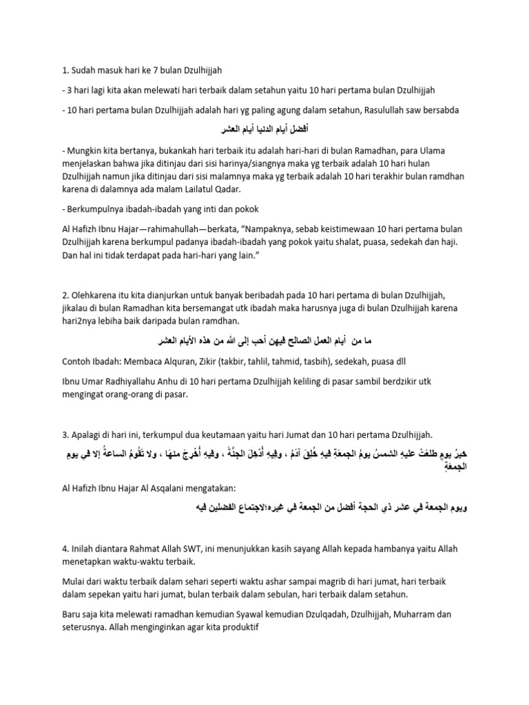 Keutamaan Dzulhijjah | PDF