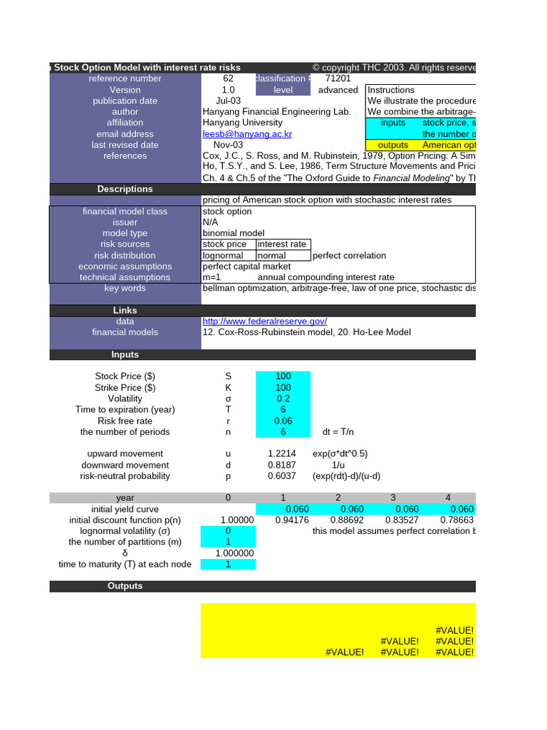 American Option Model | PDF | Option (Finance) | Mathematical Economics