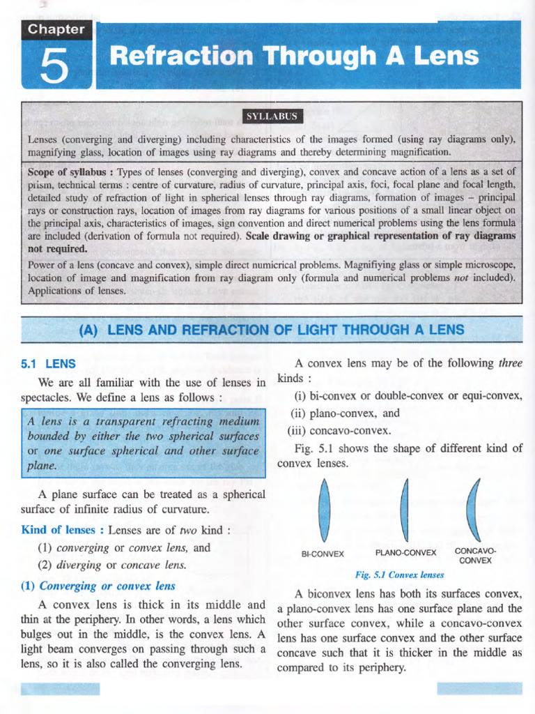 Ch 5-Refraction-Lenses | PDF | Electromagnetic Radiation | Optics