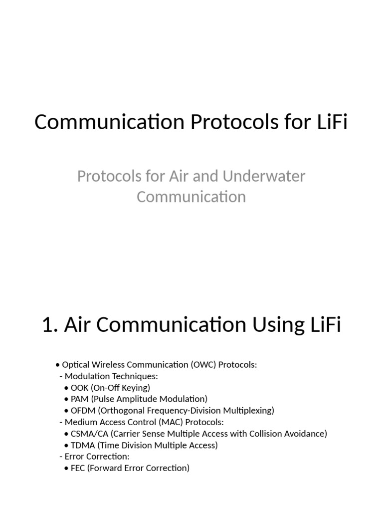 LiFi Communication Protocols | PDF