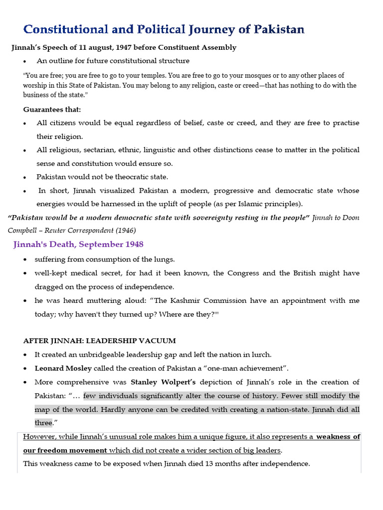 Pakistan's Constitutional Evolution 1947-1958 | PDF | Muhammad Ali ...