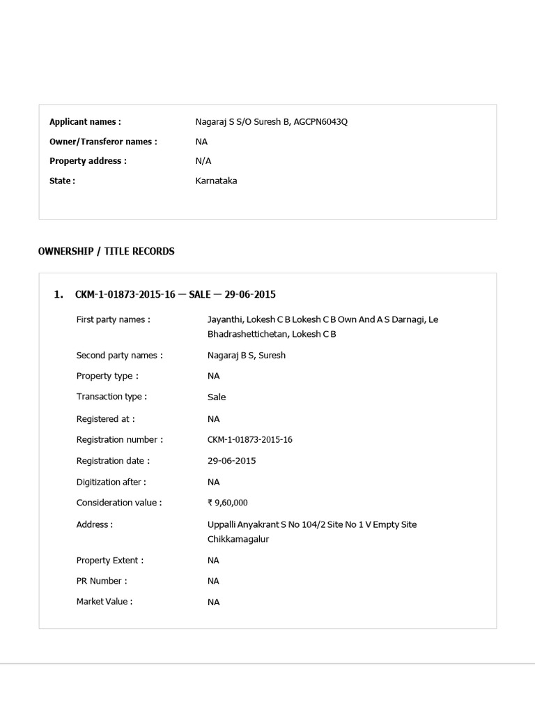 Nagaraj S DSR Report - Karnataka | PDF | Natural Resources Law | Property Law