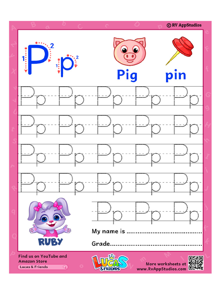 259 Free Printable Worksheets For Kids Alphabet Letter PP Tracing | PDF