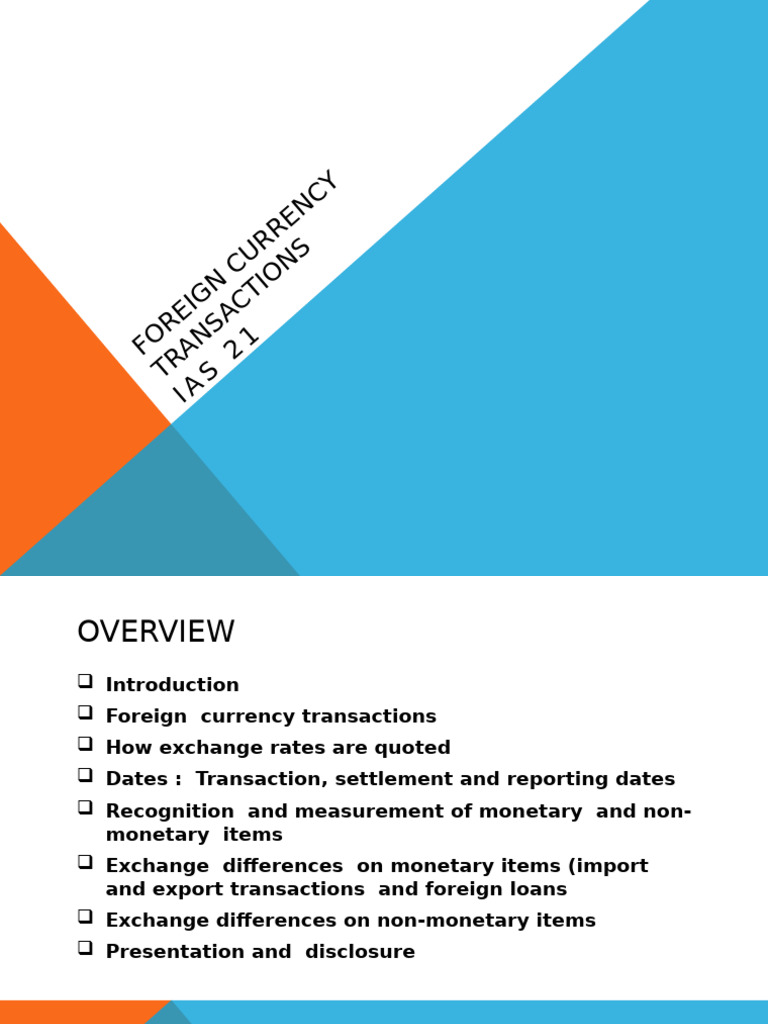 Foreign Currency Transaction Notes (Ias 21) - FT | PDF | Debits And ...
