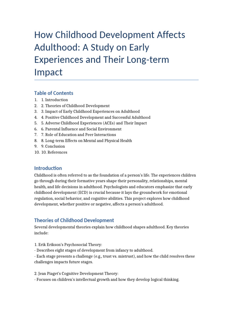 Childhood_Development_Project | PDF | Child Development | Attachment Theory