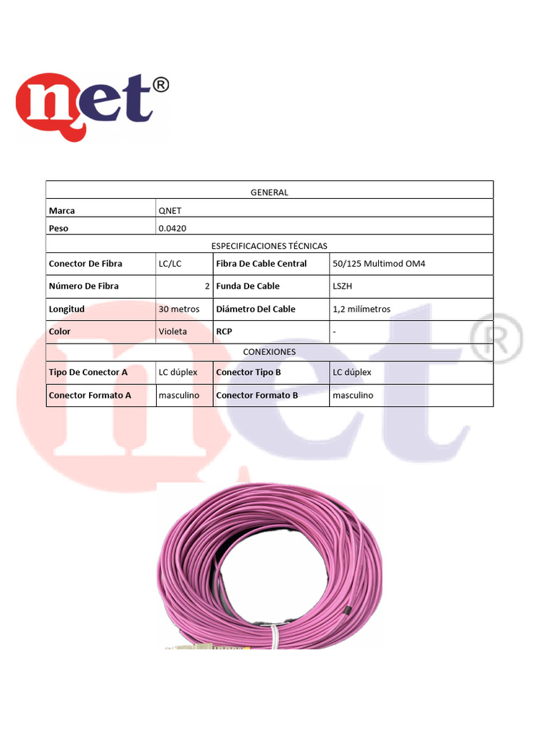 Especificaciones Tecnicas OM4 QNET | PDF | Informática