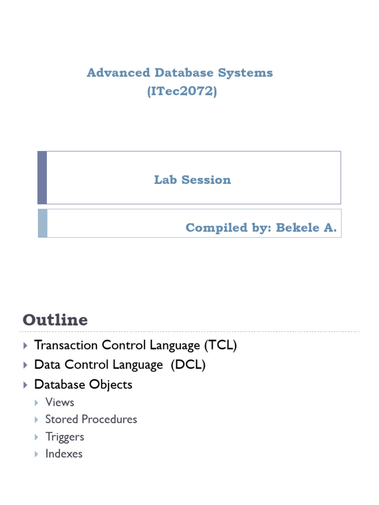 Advanced Database Systems - Lab Session (2) | PDF | Database Transaction | Databases