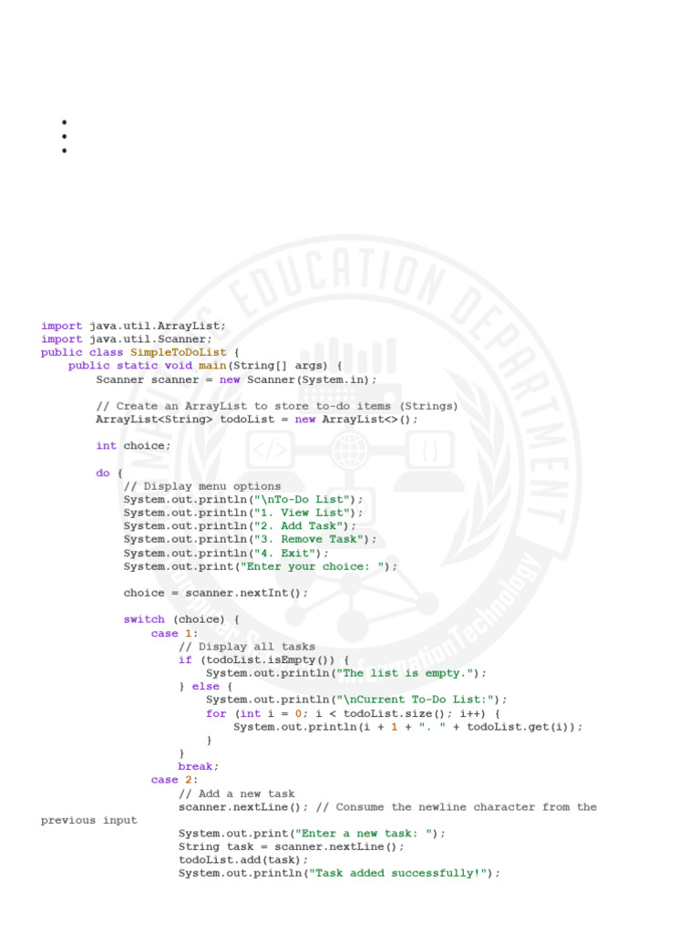 ArrayList TodoList Lab Manual | PDF | Computer Engineering | Computer Programming